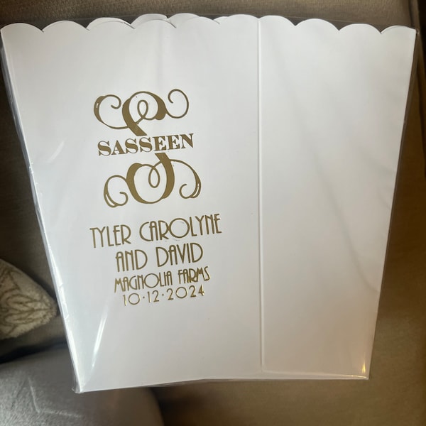 Wedding Popcorn Bar Boxes, Custom Paper Popcorn Boxes, Snack Bar ...