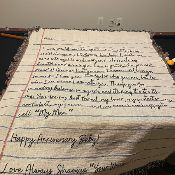 LETTER BLANKET Personalized Gift Love Birthday Gift for Mom Dad Grandma ...