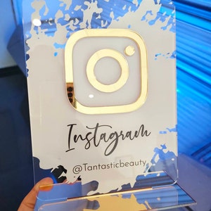 Custom Acrylic Instagram Sign for Business Reception Social Media ...