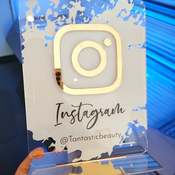 Custom Acrylic Instagram Sign for Business Reception - Social Media ...
