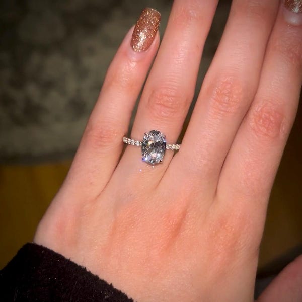 Five Stone Cluster Wedding Ring, Promise Ring, 2.0 CT Yellow Gold Heart ...