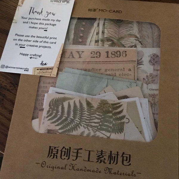 Material Packs by MO•CARD - Vintage Style Paper and Sticker Sets for ...
