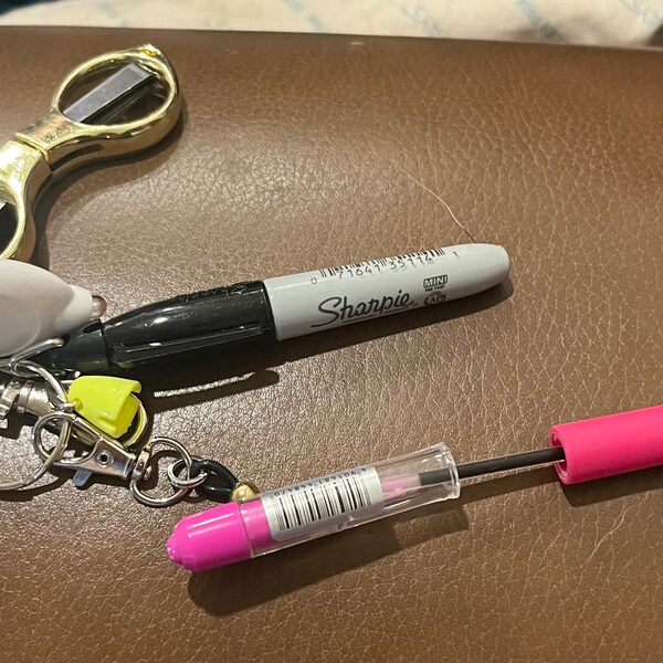 Mini Badge Accessories; Scissors, Pen, Highlighter, Sharpie and Light ...