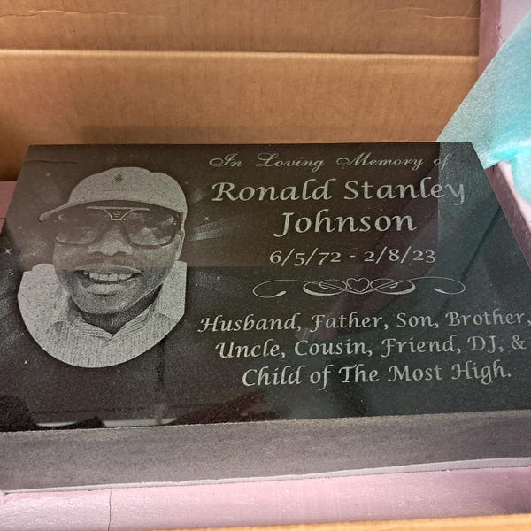 Personalized 8"x12"x1" Granite Memorial Headstone, Memorial Marker ...