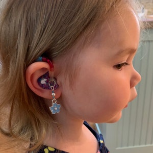 Hearing Aid Charms: Bright Enamel Rhinestone Flowers With Glass and ...