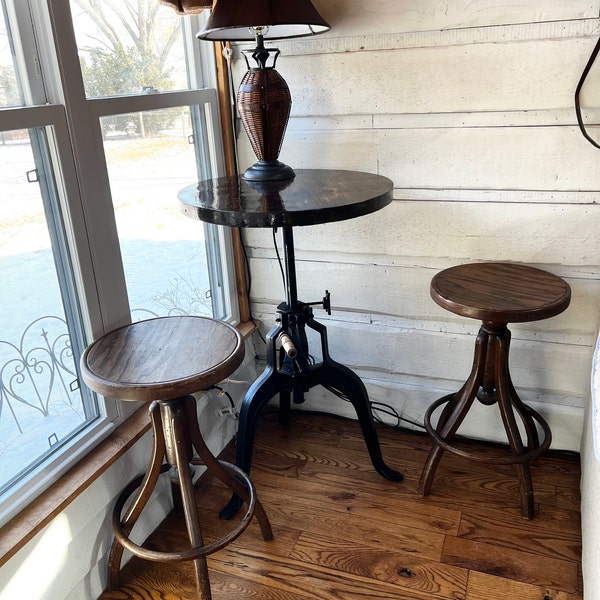Industrial Cast Iron Crank Table Base: Adjustable Height Office Desk - Etsy