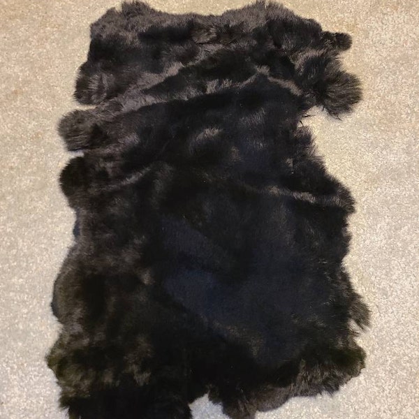 Glacier Wear Rex Rabbit Pelt Hide Fur Dyed Black Rbt1009 - Etsy