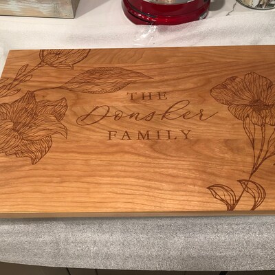 Custom Cutting Board floral Corner Frame Modern Personalized Cutting ...