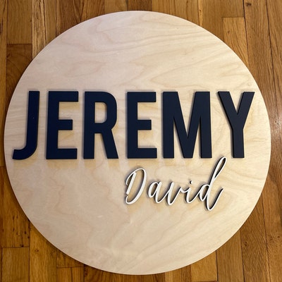 Customized Baby Name Sign, 12-36 Inch, Baby Shower, Round Plaque ...