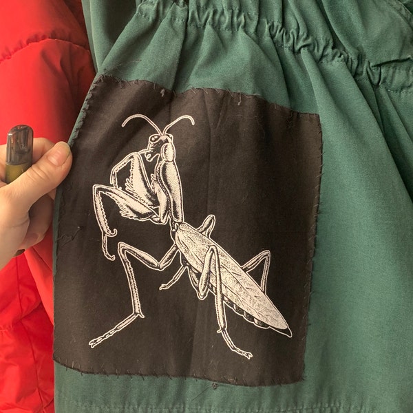 Praying Mantis Patch - Insect Patch, Nature Goblincore, Crust Punk, Horror Patch, Patches for ...