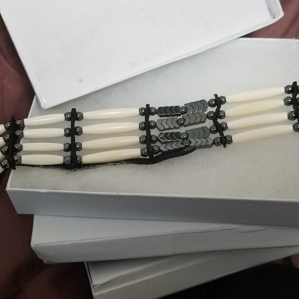 Native American Choker W/ Hematite 4 Std William Lattie Cherokee Comes ...
