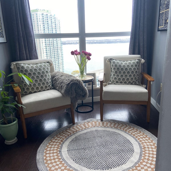 Square Cotton Rug 4x4 Feet / 5x5 Feet /6x6 Feet / 7x7 Feet / 8x8 Feet ...