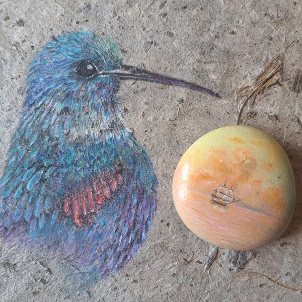 Flower Wizard original Oil Painting on a Stone by Yana Khachikyan - Etsy