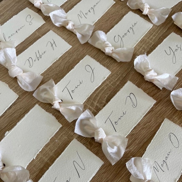 Bow Place Name Tags, Personalised Name Tags, Wedding Place Cards, Name ...