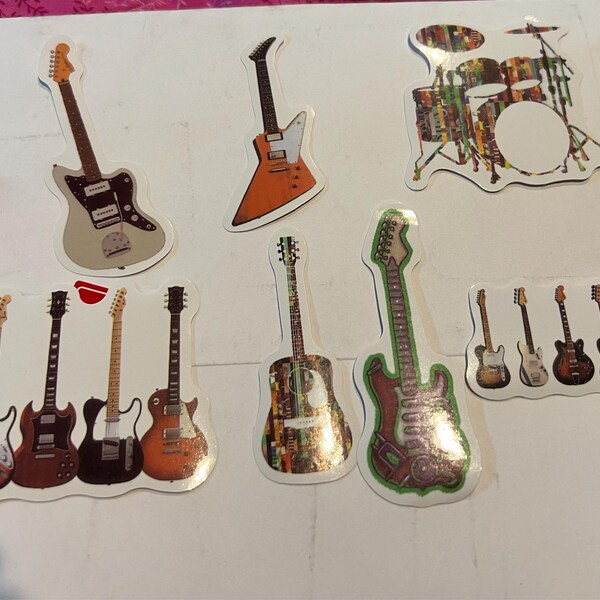 Guitar Stickers for Laptops, Skateboards, Phones, Rewards, Water ...