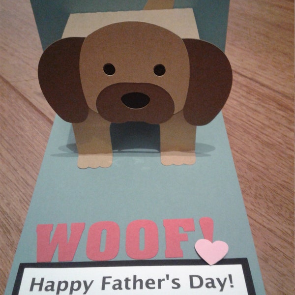 Pop up Birthday Dog Card , Papercut , Love , Puppy , 3D , Kids , Adults ...