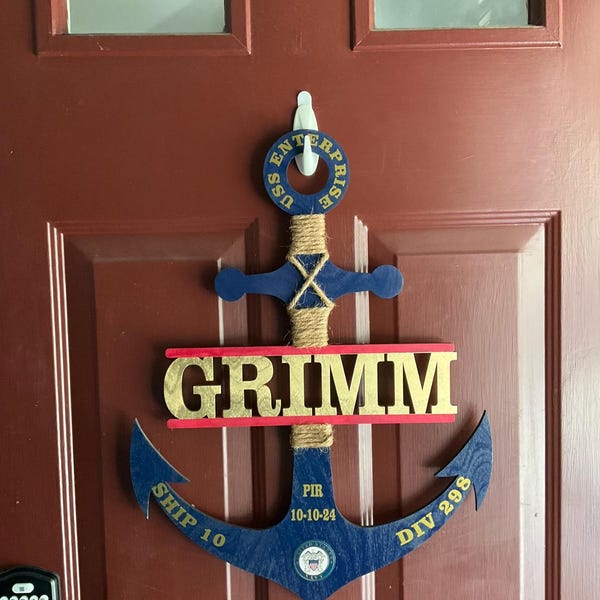 Personalized Navy Anchor/anchor Welcome Wreath/navy Moms/anchor Door ...
