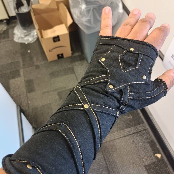 Post-apocalyptic Arm Warmers, Burning Man Fingerless Gloves, Moto Style ...