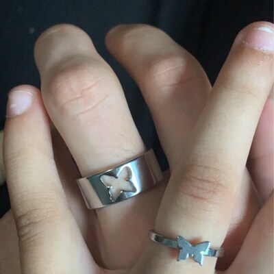 Butterfly Rings for Women Matching Rings for Couples Rings Silver ...