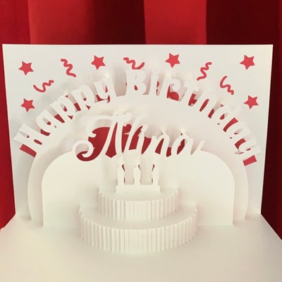 Personalized 3D Pop up Cake Card for Birthday With Name and Age. Make ...