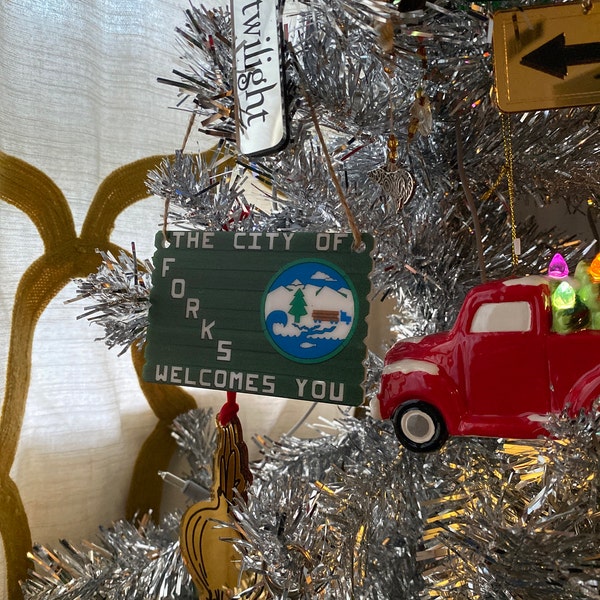 Forks Washington Welcome Sign Ornament or Magnet or Lapel Pin or Sign ...