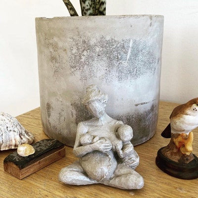 Tandem Feeding Sculpture Statue Midwife Gift Doula Blessingway Birthing ...