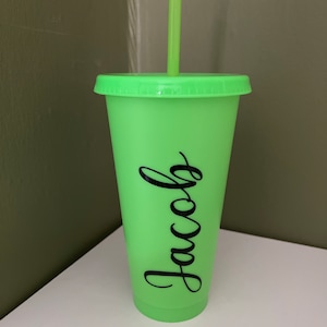Personalised Name Cold Cup 24oz Starbucks Cup With Lid and Straw Hen ...