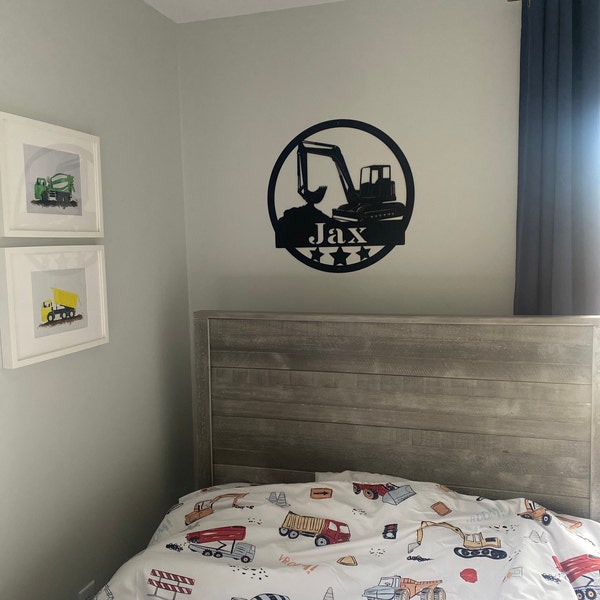 Construction Collection: Mini Excavator Customized Sign - Etsy