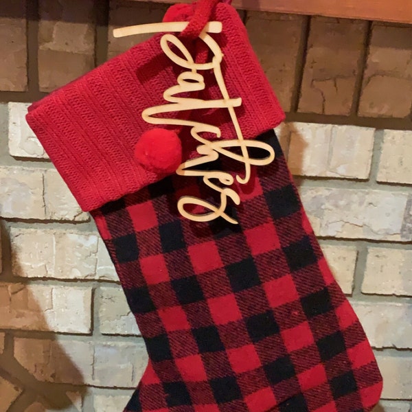 Stocking Name Tags | Christmas Stocking Names | Wood Words | Wood Word ...