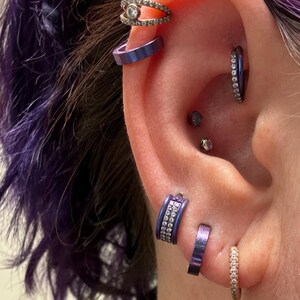 ASTM F136 Titanium Triple Stacked Conch Hoop, 16 Guage, Gold Conch Hoop ...