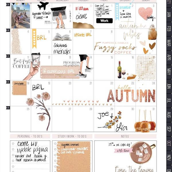 Autumn Vibes Digital Planner Stickers | Goodnotes Stickers | Digital ...
