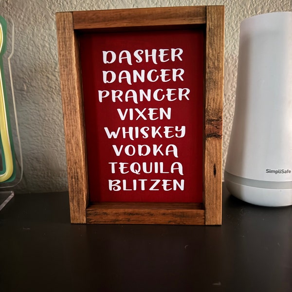 Funny Bar Sign Reindeer Names Christmas Alcohol Farmhouse Home Decor - Etsy