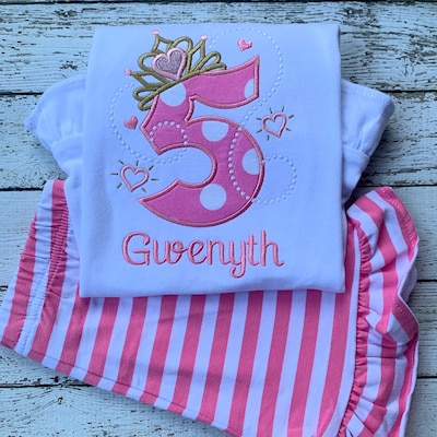 Princess Tiara Pearls 5 Applique Machine Embroidery Design Birthday ...