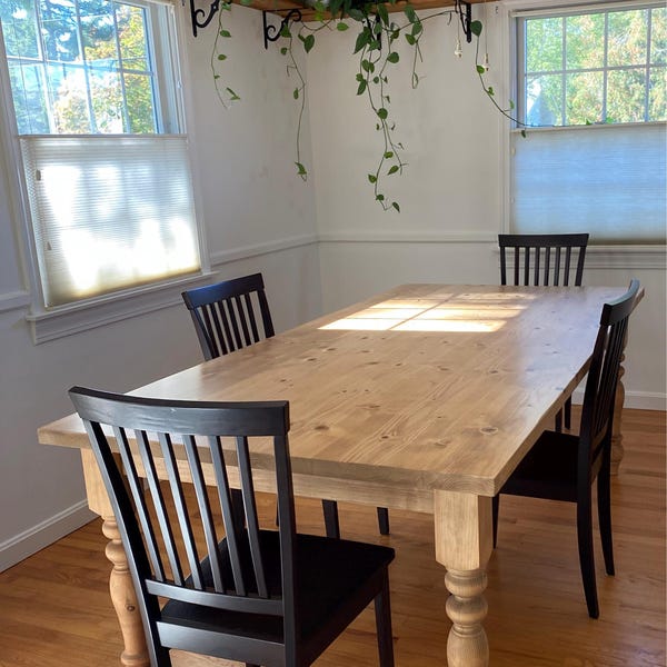 Maple Farmhouse Table, Custom Maple Hardwood Table, Farm Table With ...