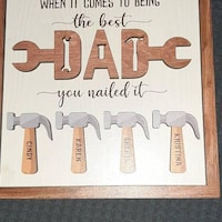 Personalized Father's Day Gift, the Best Dad Sign, Family Sign, Father ...