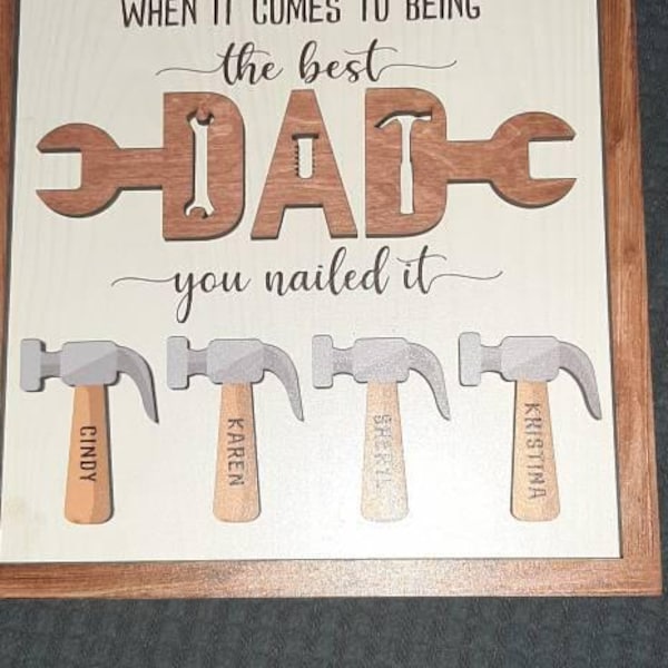 Personalized Father's Day Gift, the Best Dad Sign, Family Sign, Father ...