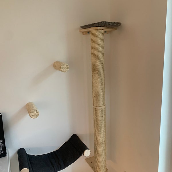 Wall Mounted Pole for Cats With Platform, up to 180 Cm Until the ...