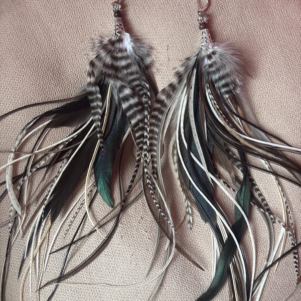 Feathers for Men. Natural Feathers on Clip. Unisex Feather Hairpin ...