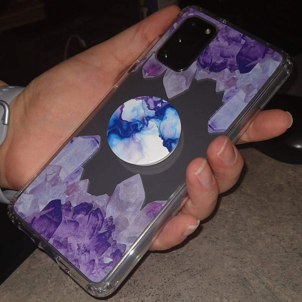Purple Amethyst Crystal Clear Phone Case for iPhone 17 Air 16e 15 14 ...