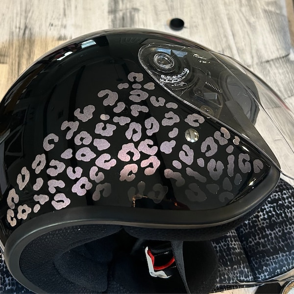 Cheetah Print Reflective Bike Safety Decals Helmet Body Decal Fork Rim ...