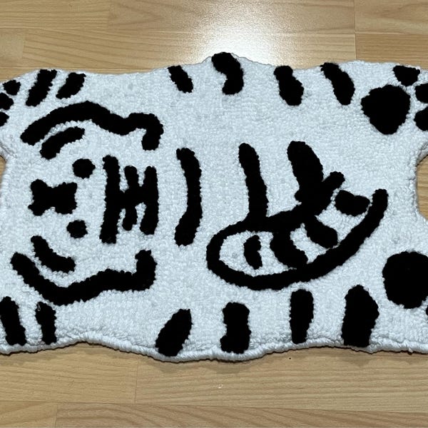 Tufted Punch Needle Kitty Sleeping Rug/beginner Punch Needle Kit With ...