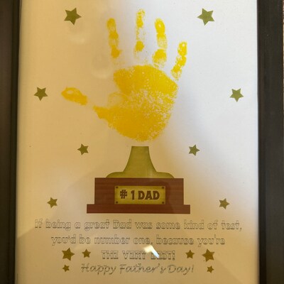 Father's Day Gift, Handprint Art Project for Kids, Baseball Dad Gift ...