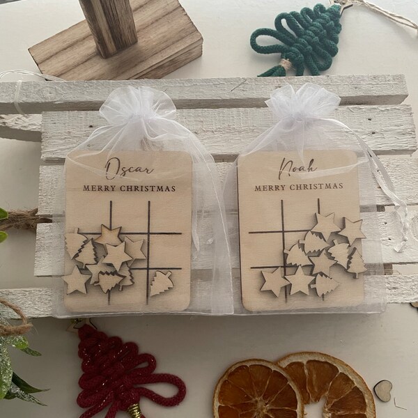 Personalised Christmas Favour Game / Noughts and Crosses / Table ...