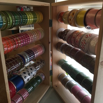 Double Size Display Ribbon Rack Holds 4-5 Inch Spools. Hinged ...