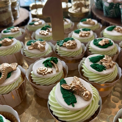 Golden Jungle Animal Heads, Sugar Animals, Fondant Animals, Gum Paste ...