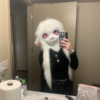 White Sheep Mask King Cat Mask Furry Cosplay Mask Head , Beast Head ...