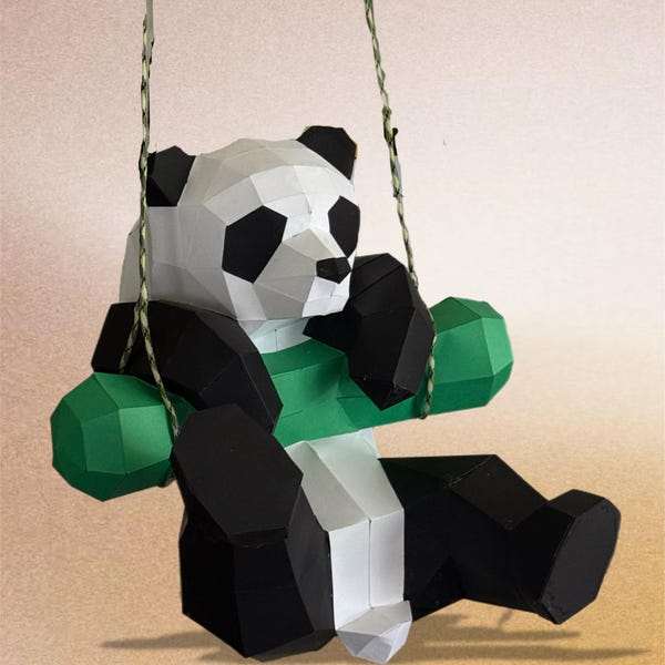 Panda Paper Craft 3d Diy Papercraft Template for Paper Crafting Low ...