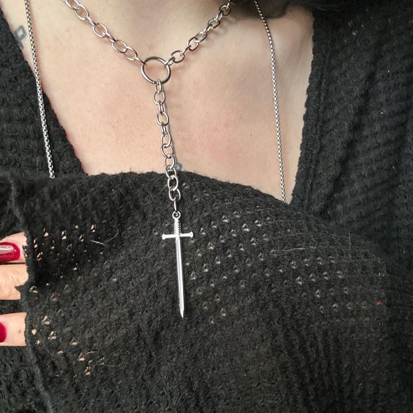 Stainless Steel Dainty O Ring Slip Chain Choker Necklace, Alternative ...