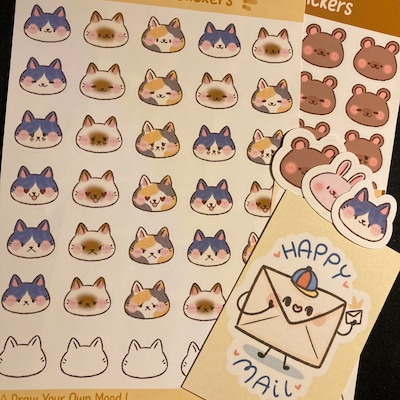 Cat Moods Sticker Sheet Mood Tracker Sticker Sheet, Cute Planner ...