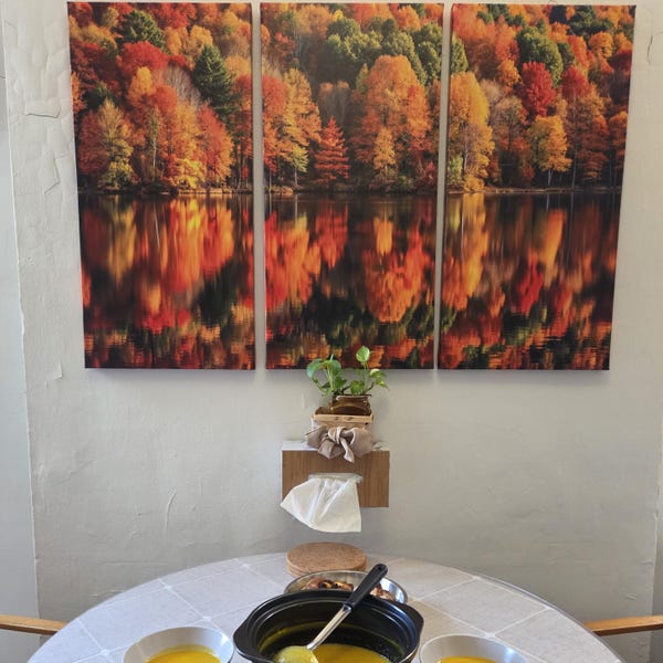 Vibrant Autumn Reflection Canvas Print, Stunning Fall Foliage Wall Art ...